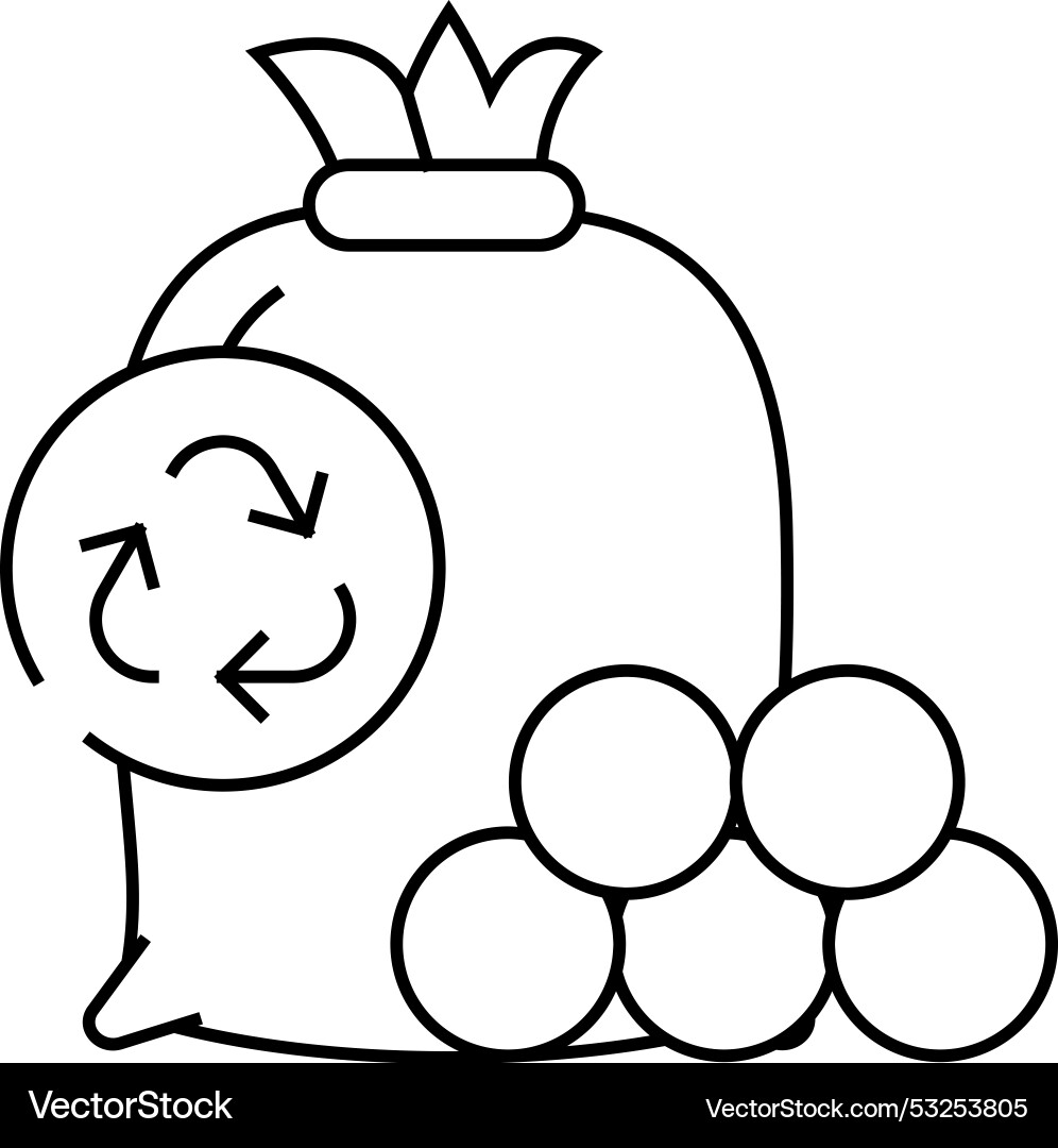 Drying balls zero waste line icon Royalty Free Vector Image