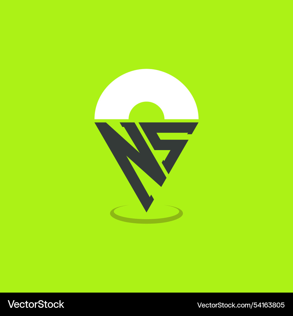 Letter ns location logo design modern initials Vector Image