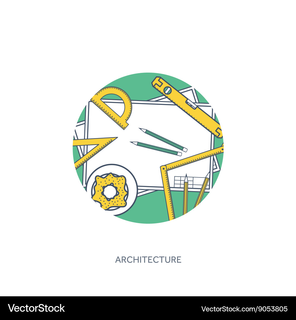 Lined outline engineering Royalty Free Vector Image