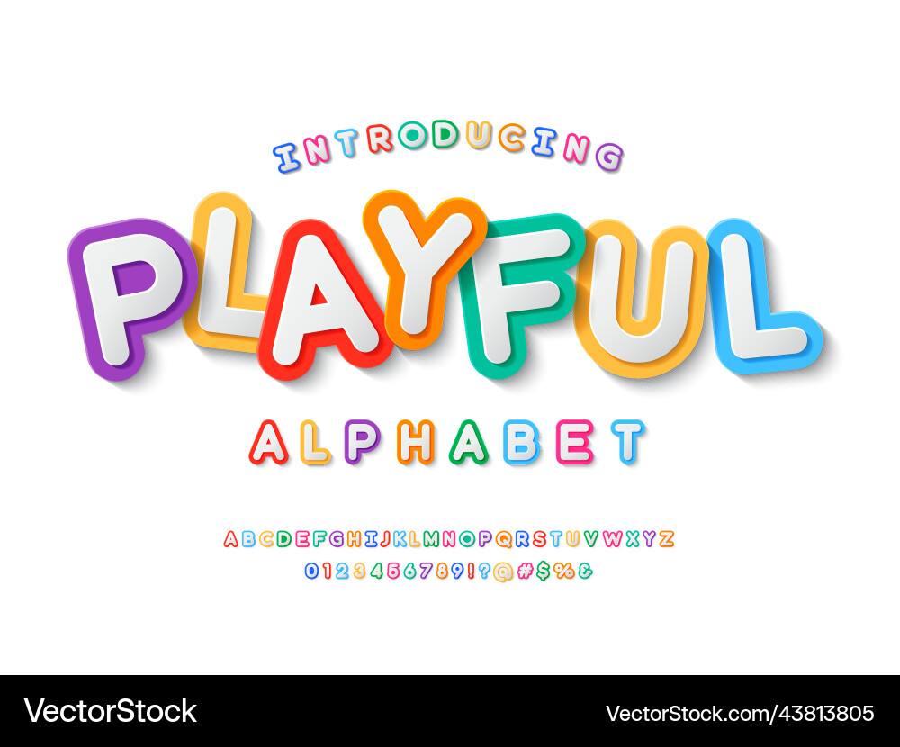 Playful Kids Alphabet Font Royalty Free Vector Image