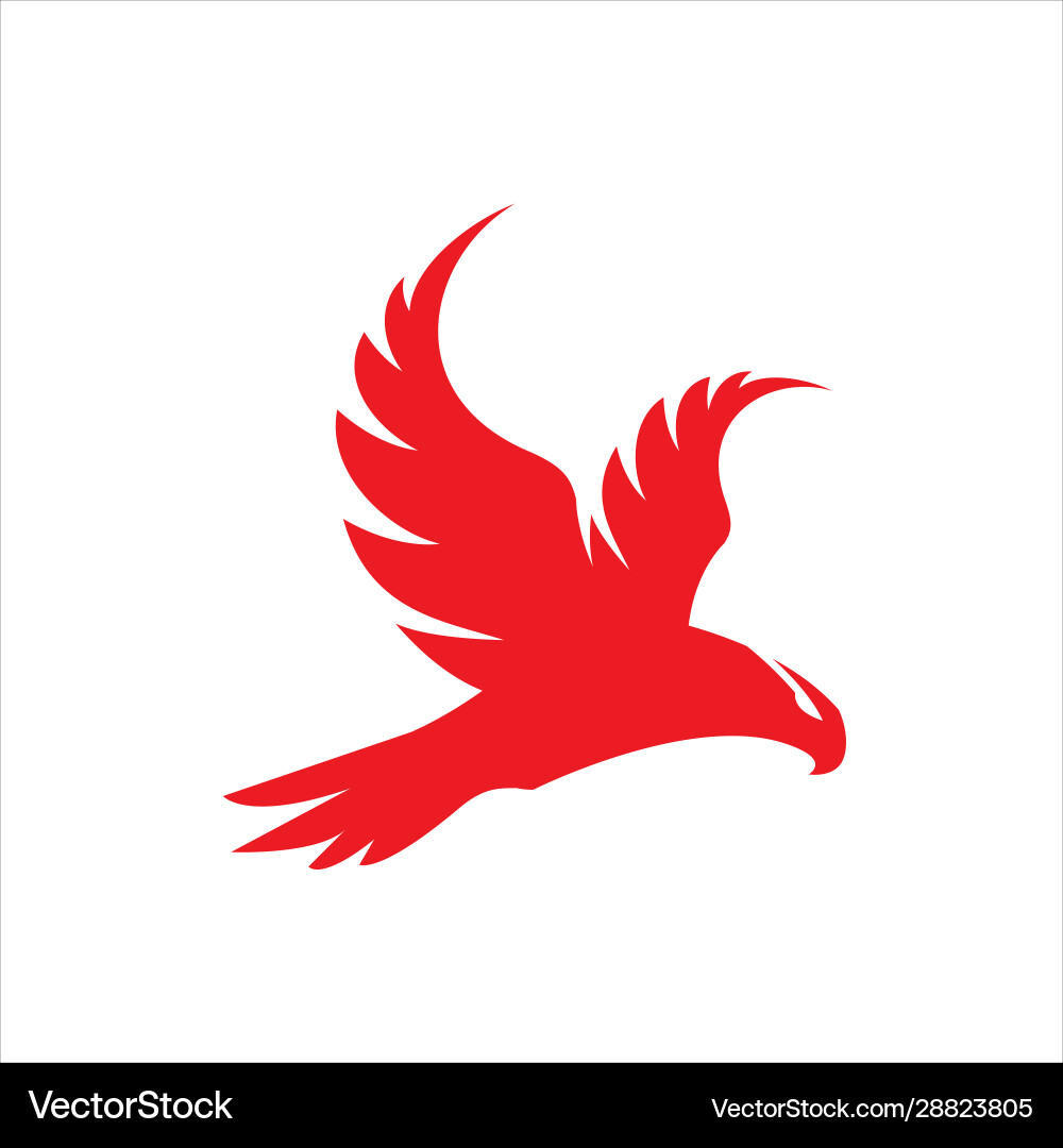 Red hawk falcon eagle logo design icon template Vector Image