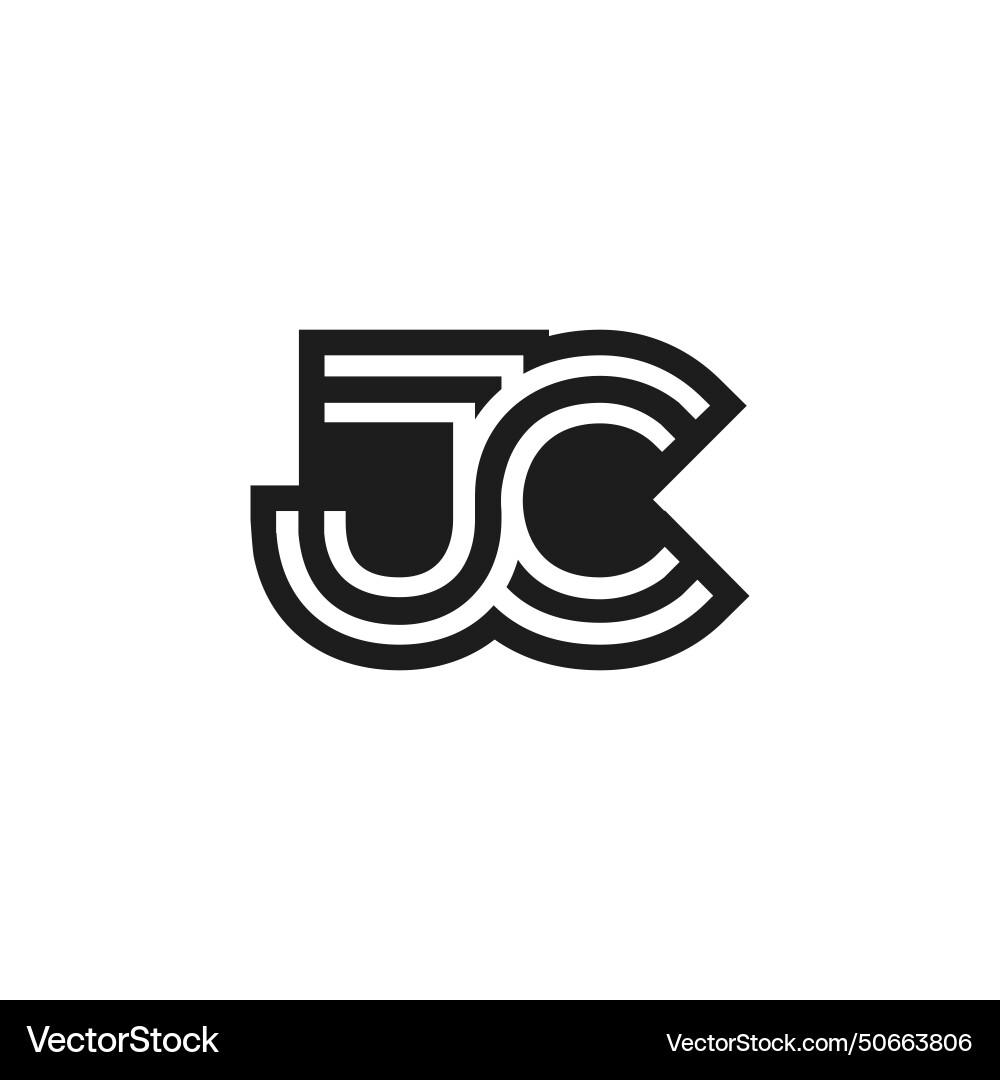 Alphabet initials logo cj jc c and j Royalty Free Vector