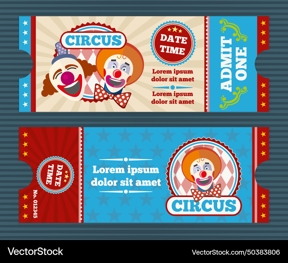 Circus ticket template Royalty Free Vector Image