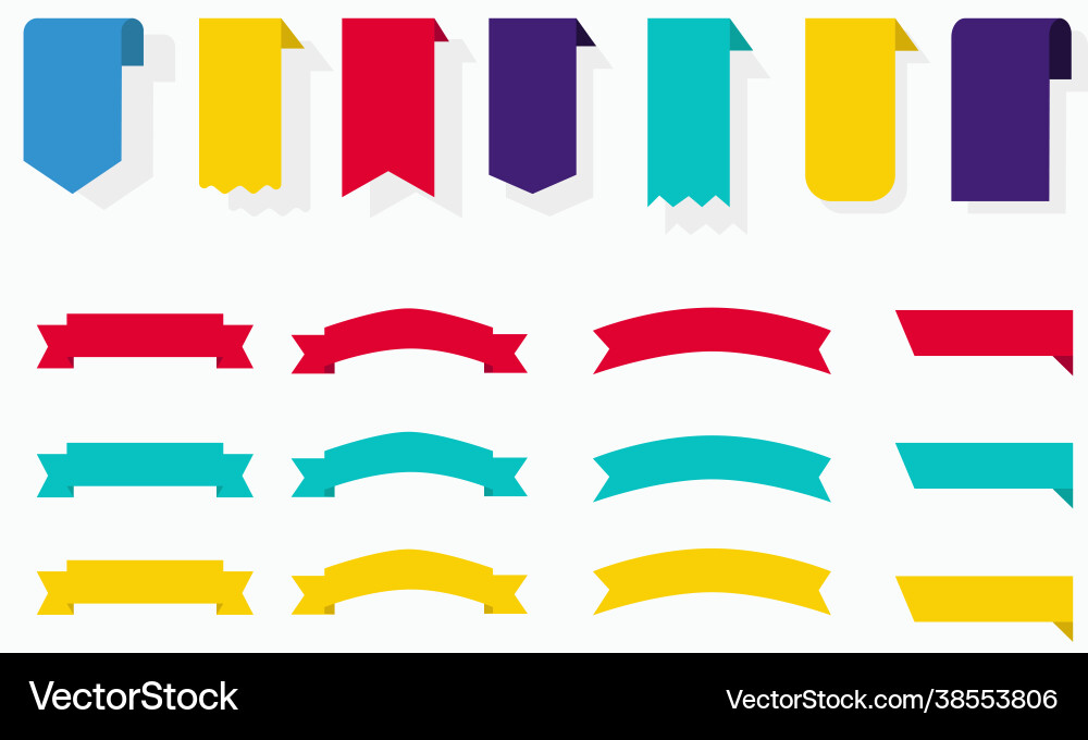 Colorful Ribbon & Label Set Royalty Free Vector Image