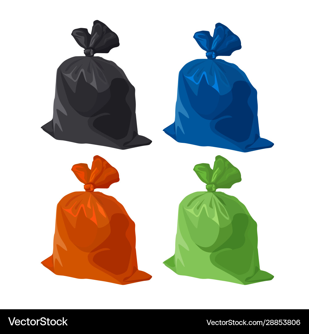 Garbage bag icons set rubbish waste and trash Vector Image