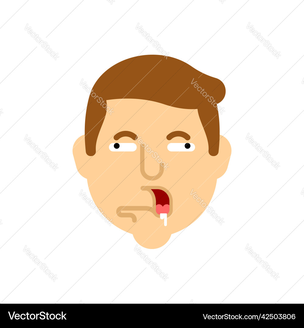 Idiot face nerd head isolated Royalty Free Vector Image