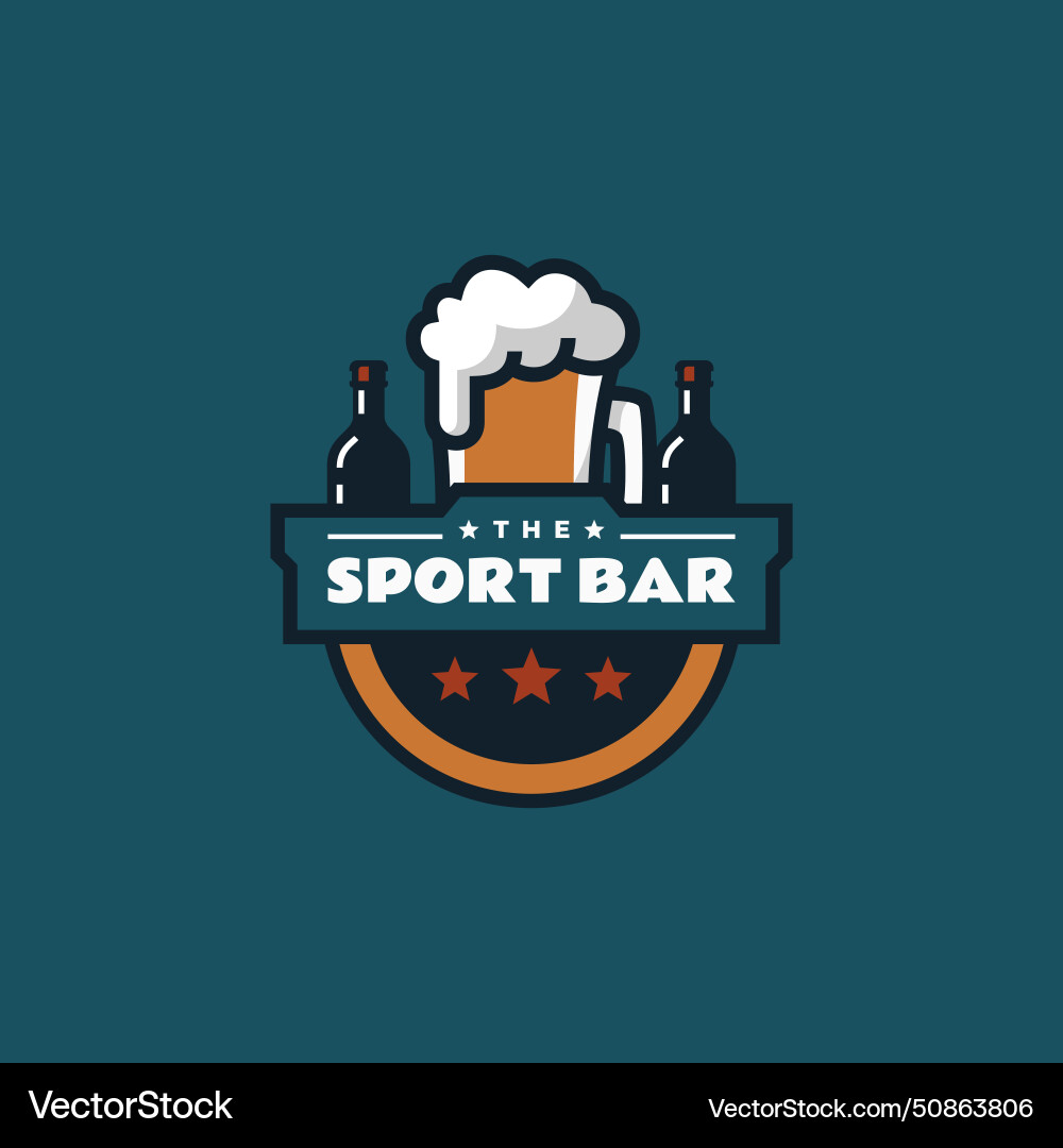 Logo sport bar simple mascot style Royalty Free Vector Image