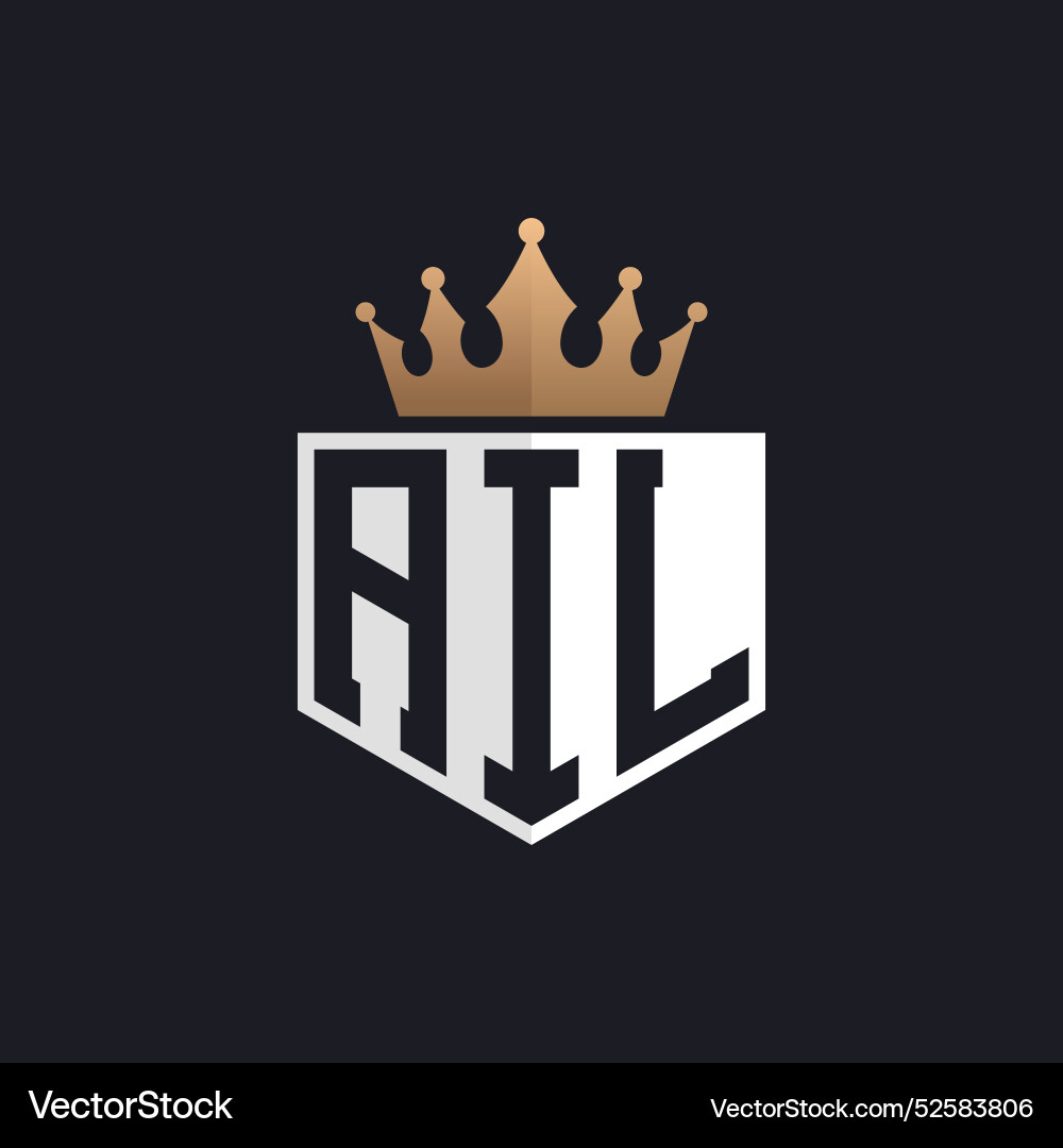 Luxury ail logo with crown elegant initials Vector Image