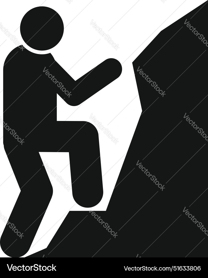Man climbing mountain silhouette persistence Vector Image