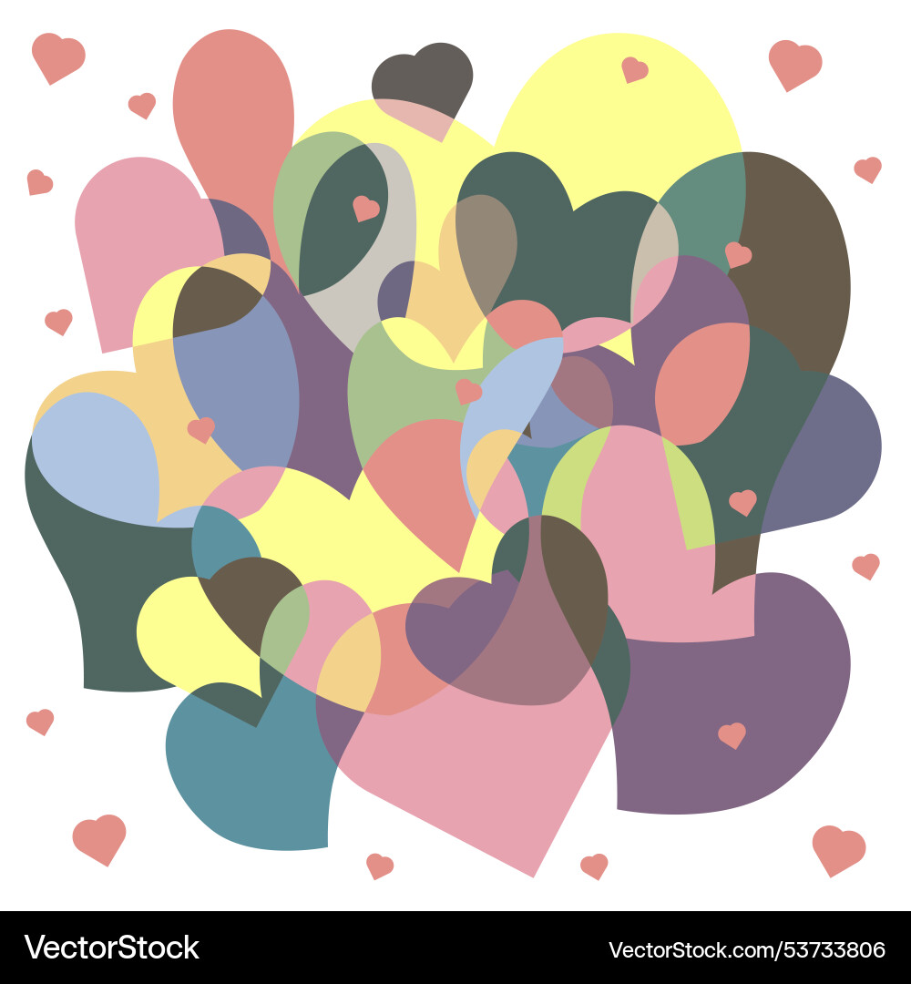 Many hearts love symbol icon set Royalty Free Vector Image