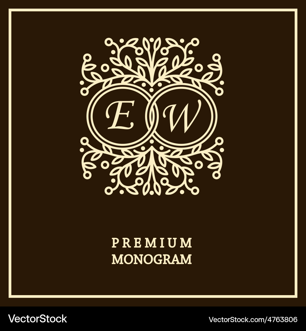 Monogram design template for two letters Vector Image