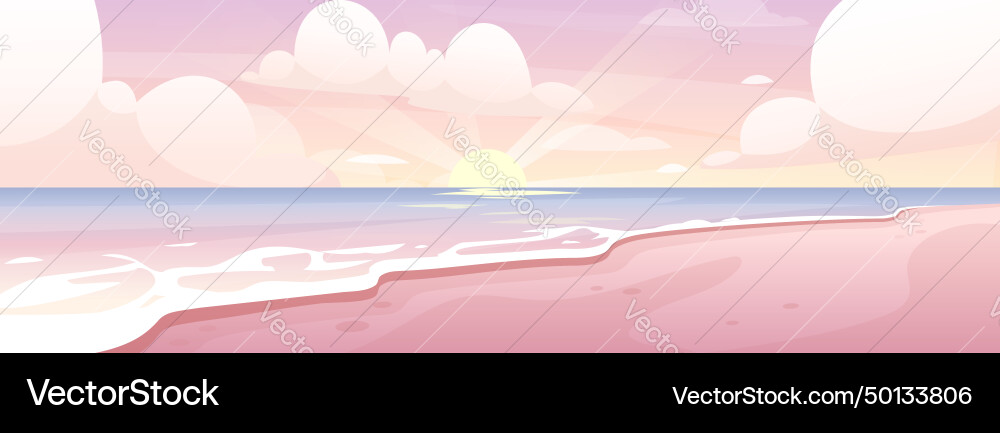 Ocean sunrise coastline Royalty Free Vector Image