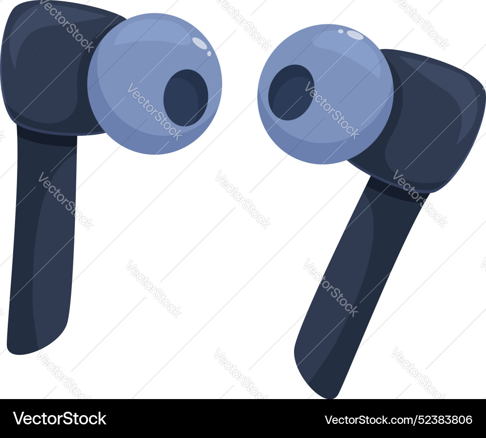 Pair of wireless bluetooth earbuds laying on white