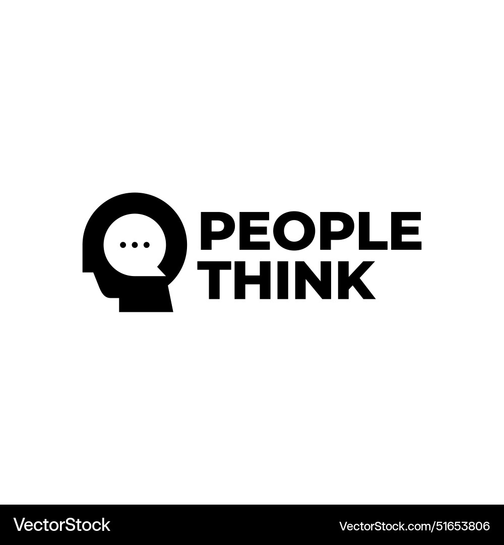 People think talk bubble chat logo icon Royalty Free Vector