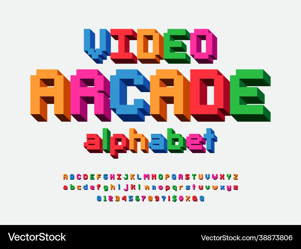 Pixel Font Art Royalty Free Vector Image - VectorStock