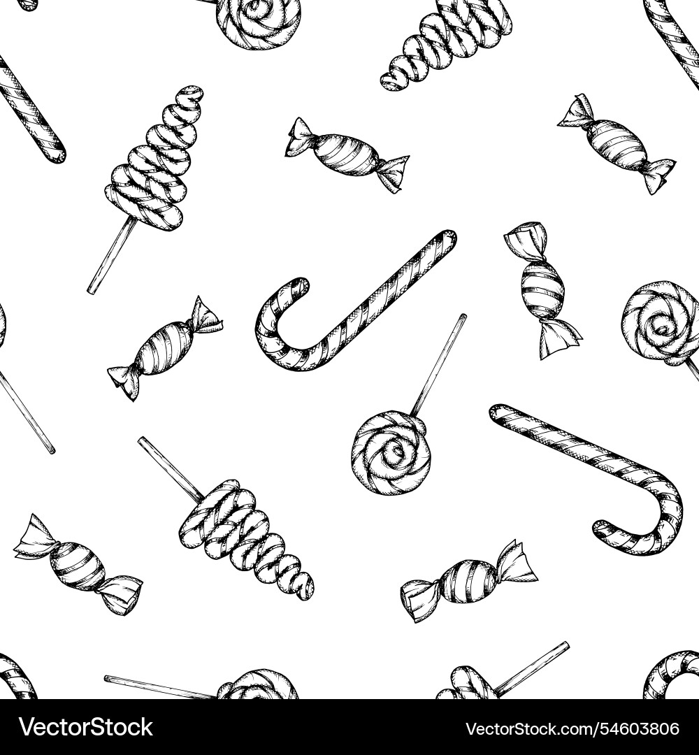 Seamless hand drawn ink pattern Royalty Free Vector Image