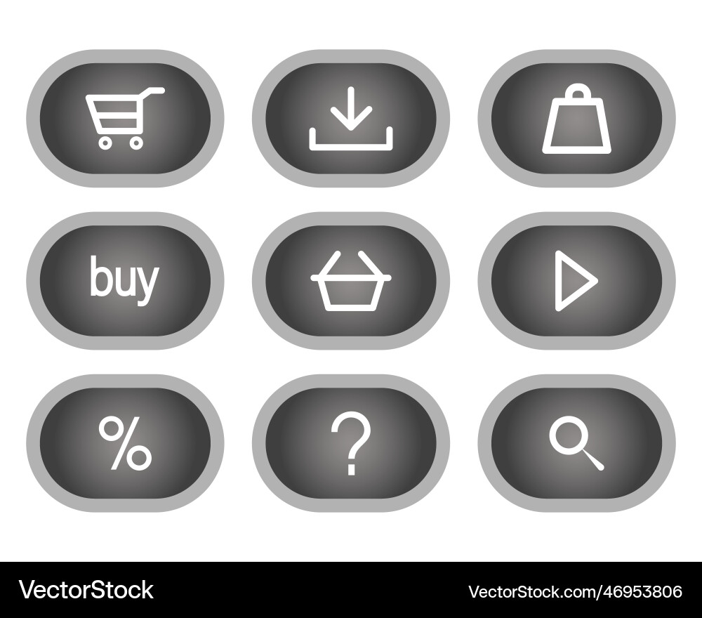 Shopping cart button and more Royalty Free Vector Image