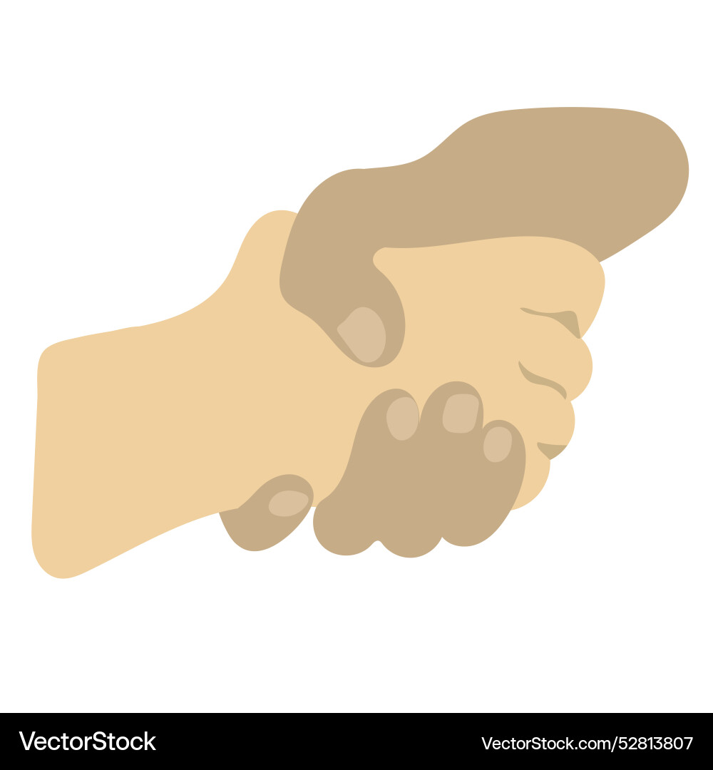 Closeup shaking hand isolated on white Royalty Free Vector