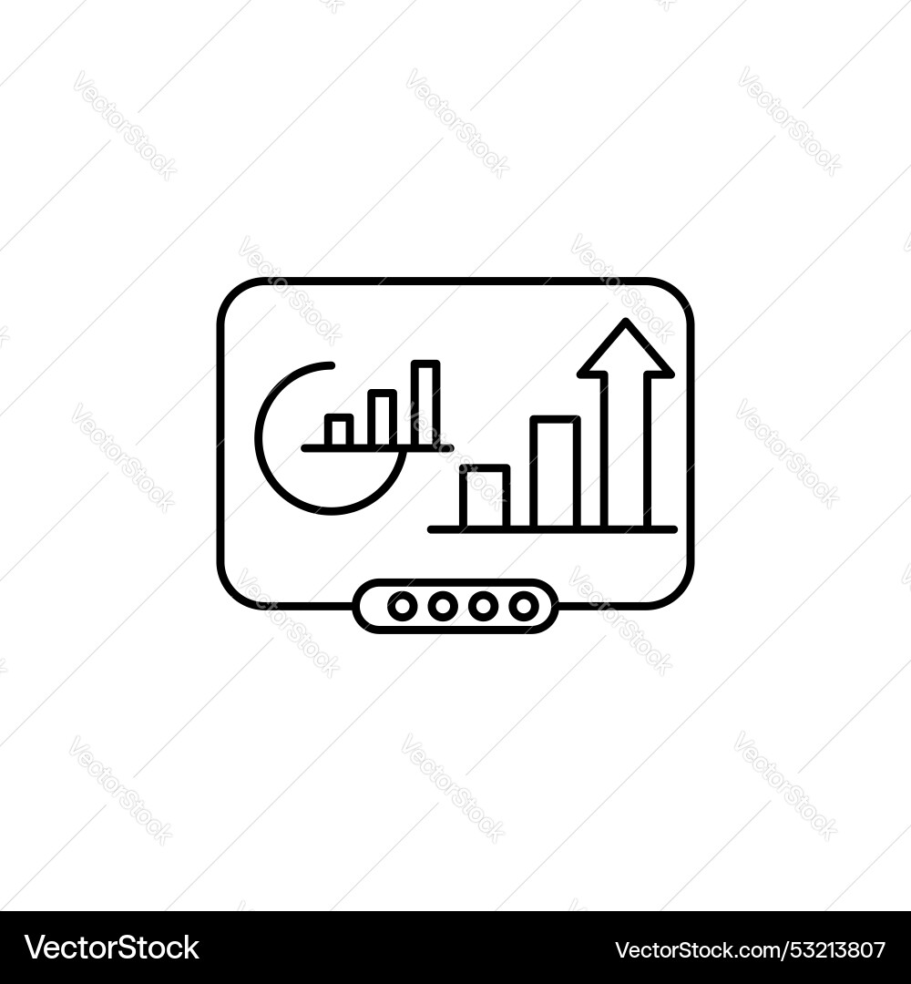 Equity derivatives line icon isolated on white Vector Image
