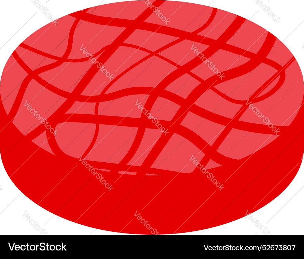 Fresh red meat patty being prepared for hamburger Vector Image