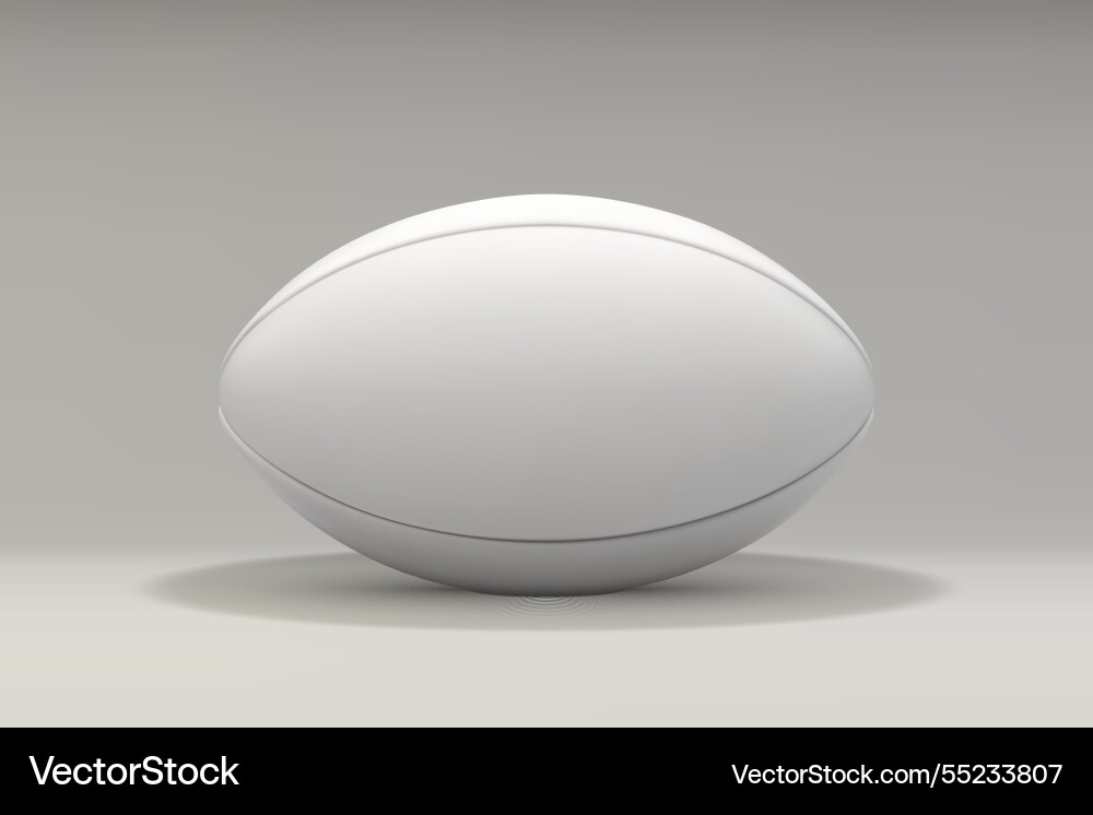 Minimalistic white rugby ball on neutral Vector Image
