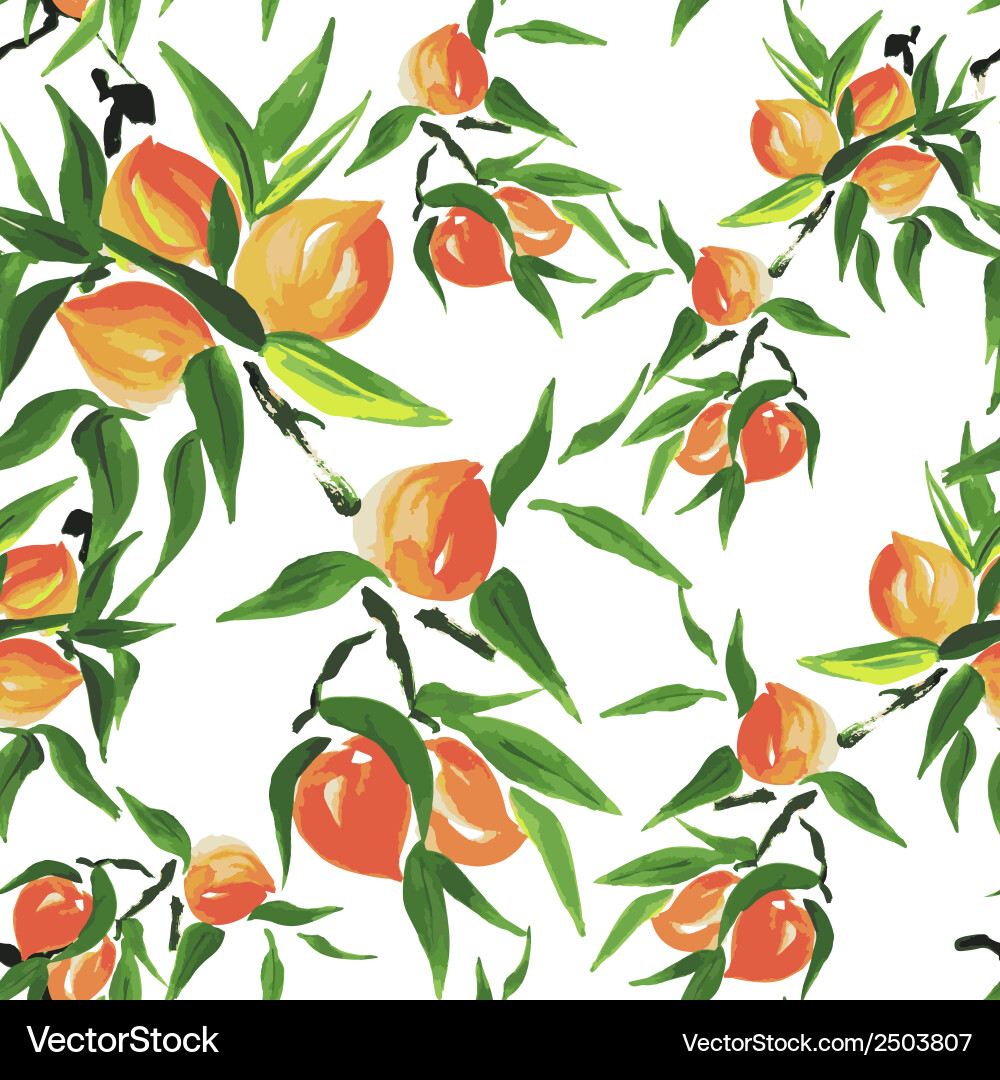Peach seamless pattern Royalty Free Vector Image