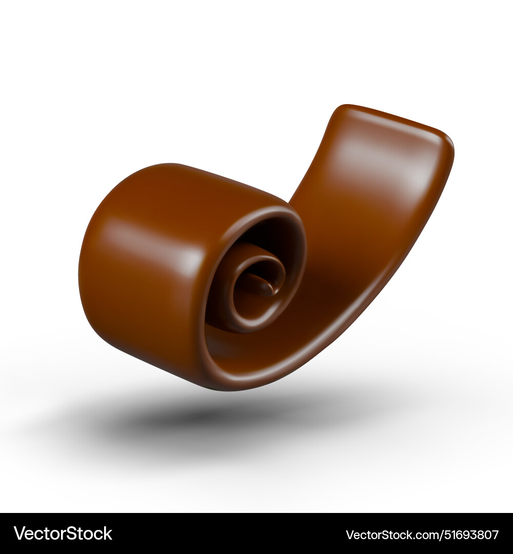 Realistic chocolate chip shaving closeup Vector Image