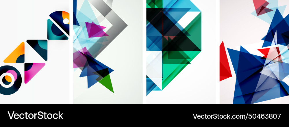 Set of abstract random triangle composition Vector Image