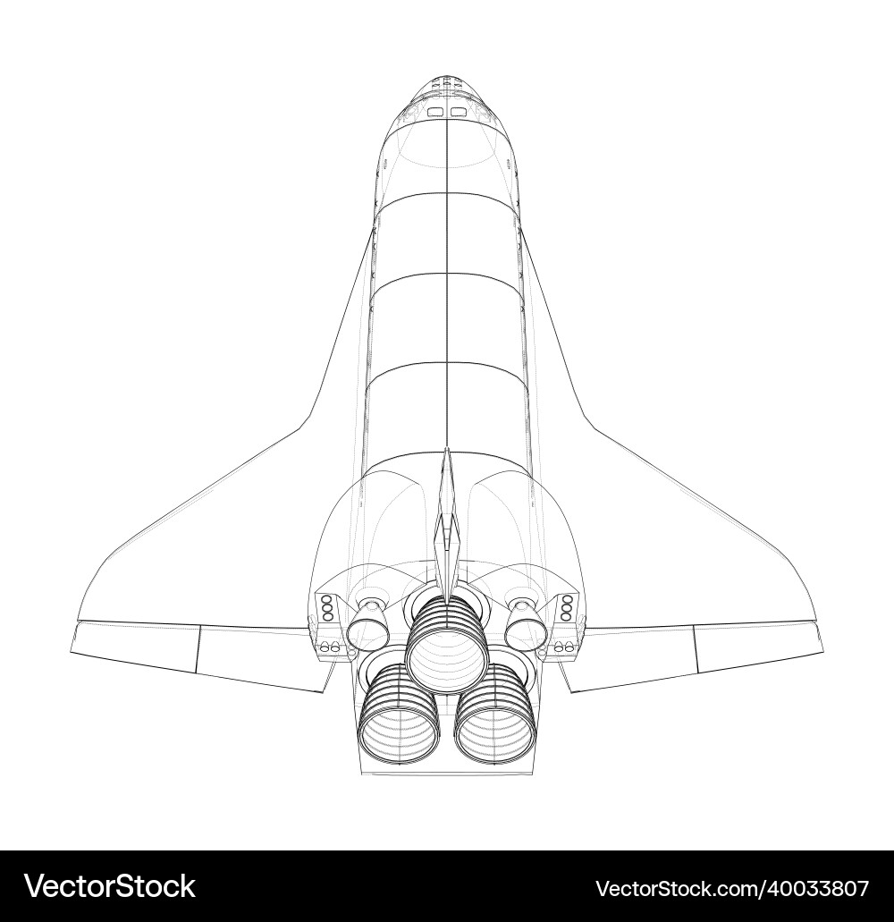 Space shuttle rendering of 3d Royalty Free Vector Image