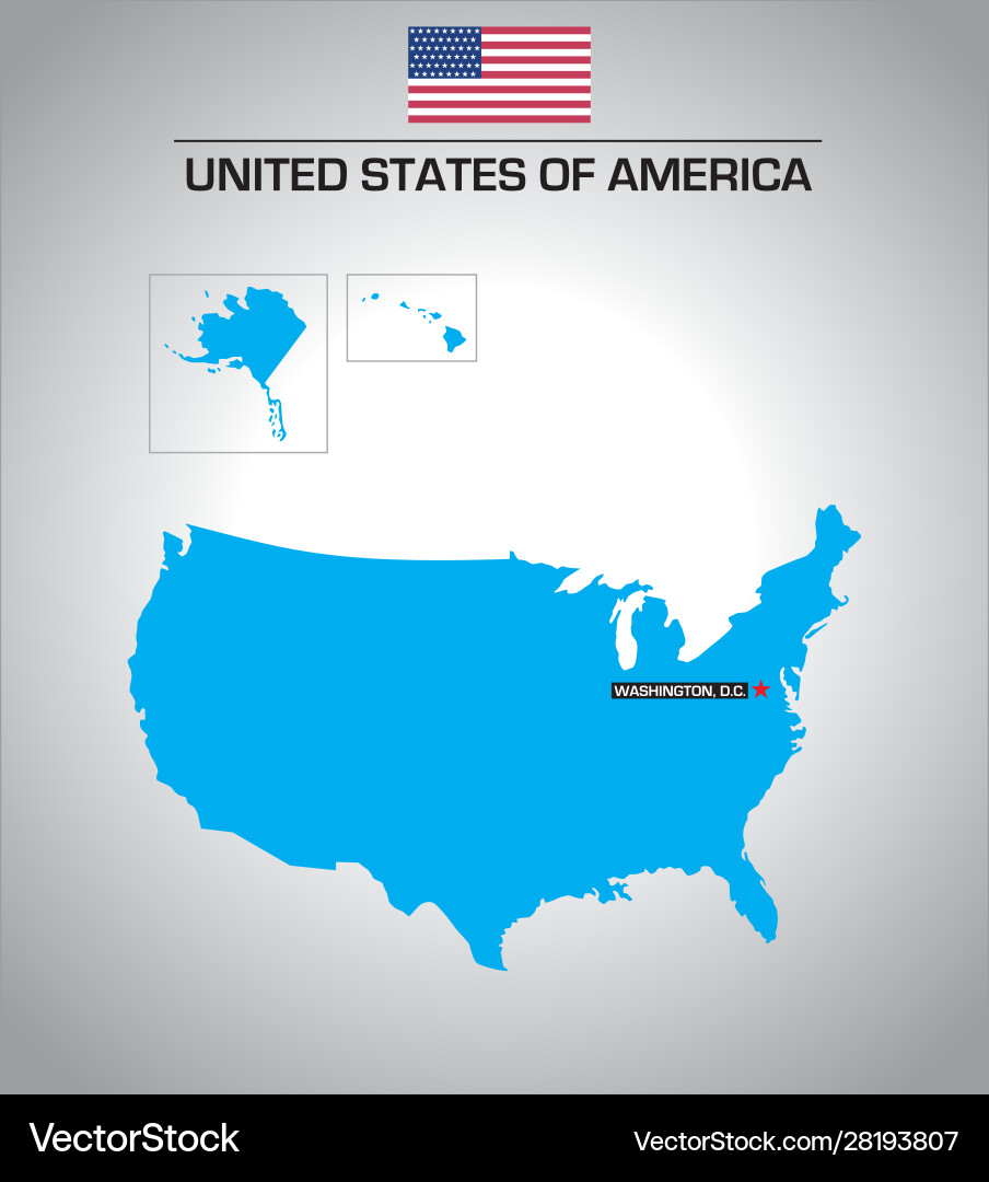 United States Map Outline Royalty Free Vector Image