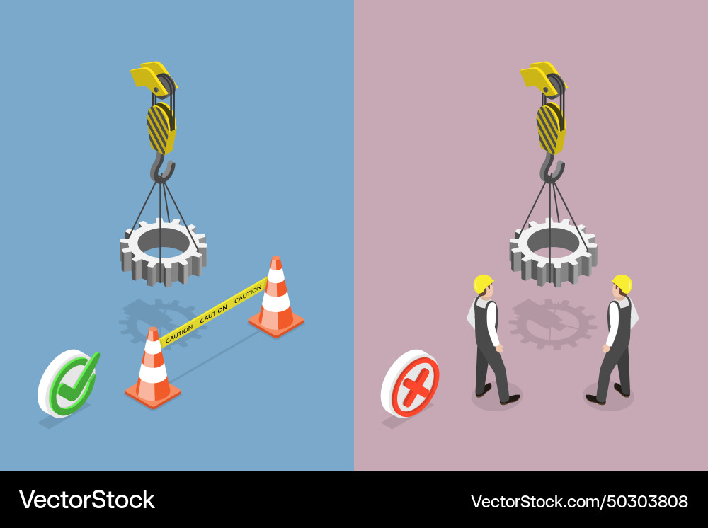 3d isometric flat of barricade Royalty Free Vector Image