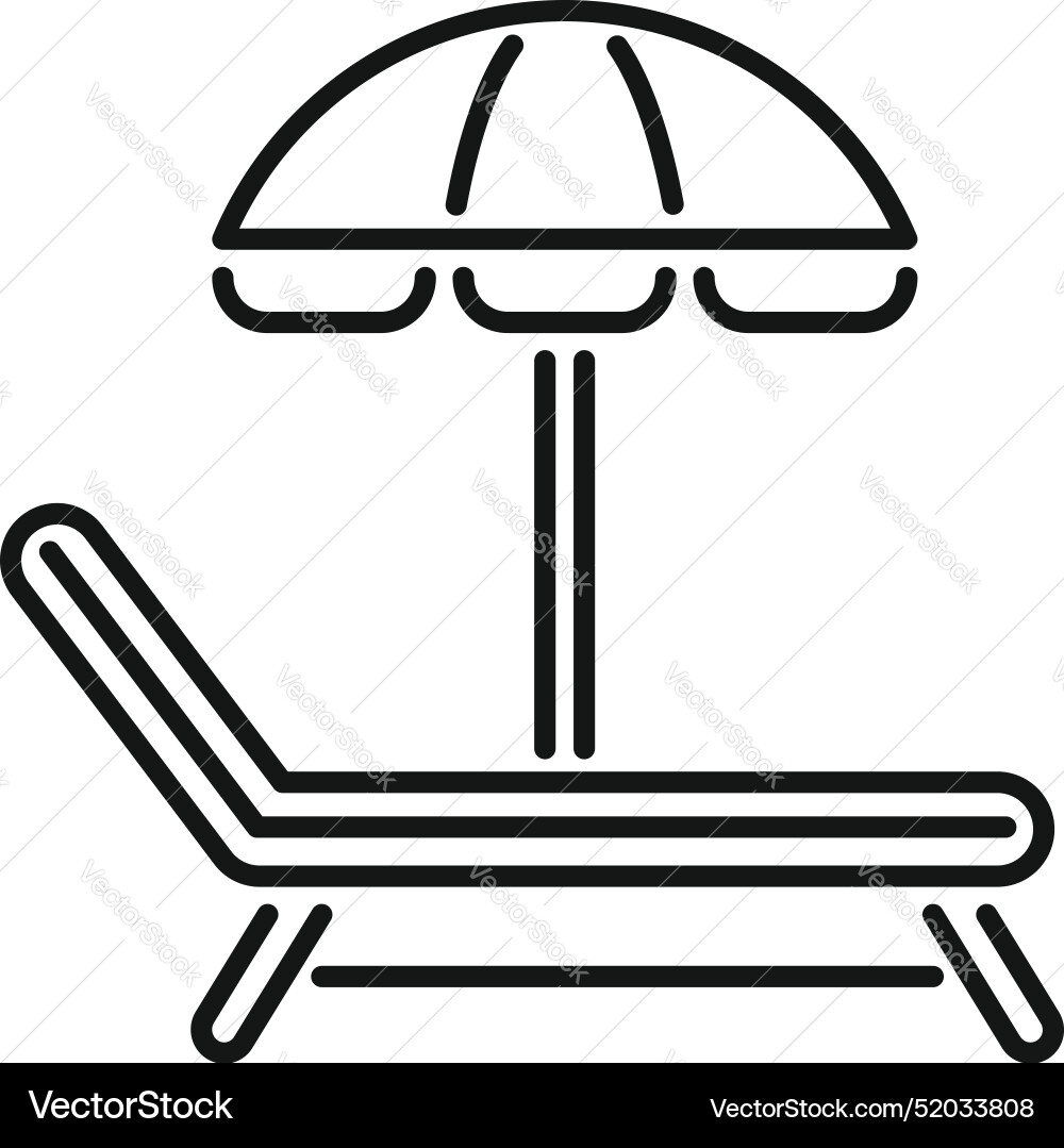 Beach chair under sun umbrella relaxing Royalty Free Vector