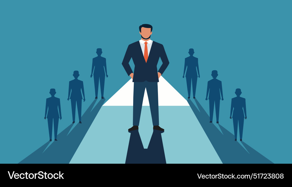 Business man leader with his team flat Royalty Free Vector