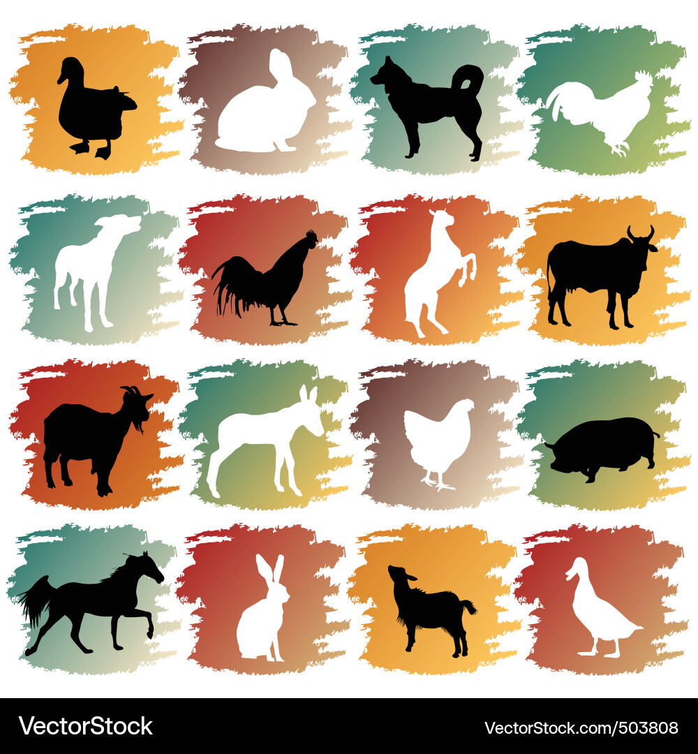 Farm animals Royalty Free Vector Image - VectorStock