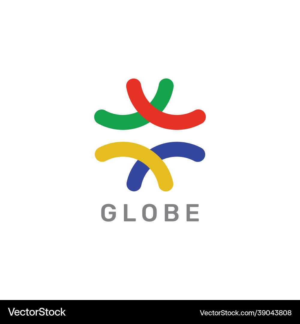 Globe sphere colorful logo Royalty Free Vector Image