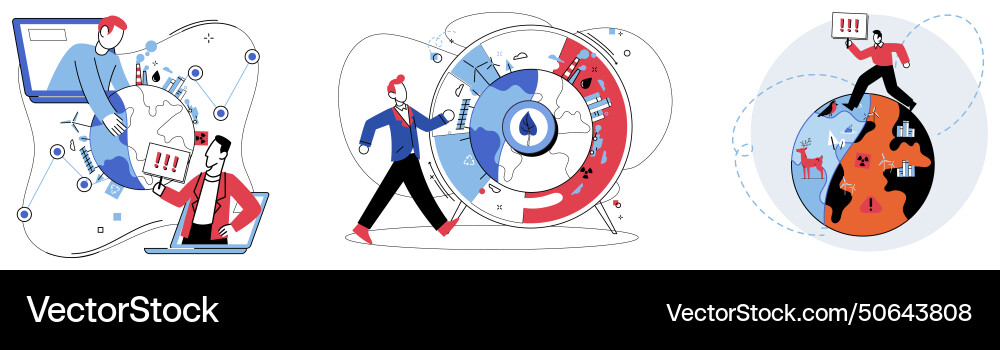 Hot climate high temperatures worldwide paint Vector Image