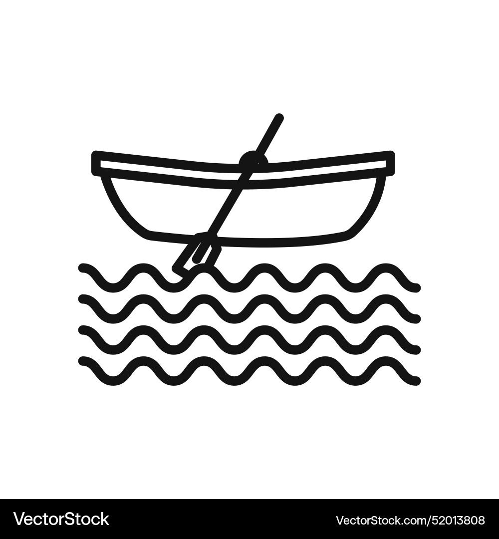 Kayak icon black line art Royalty Free Vector Image
