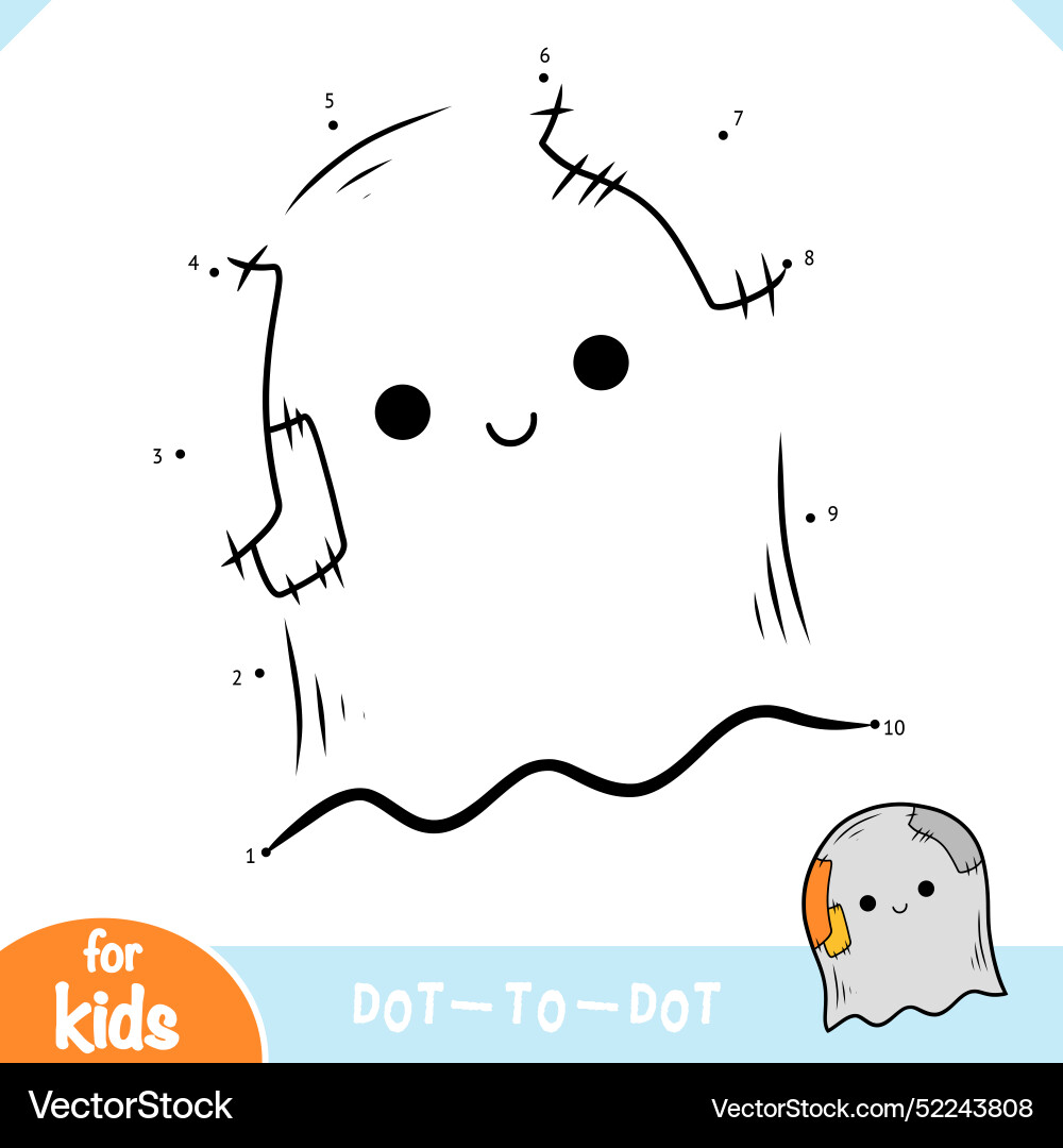 Numbers game education dot to dot game for kids Vector Image