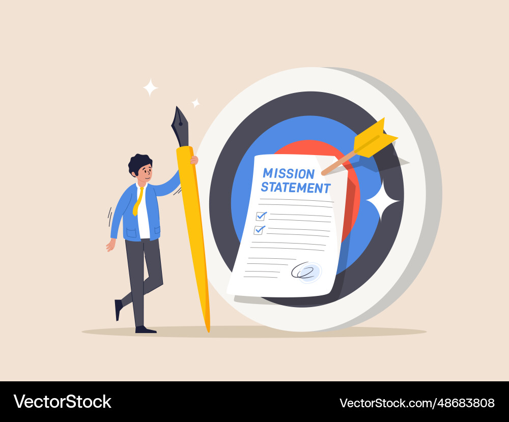 Objective concept writing company mission Vector Image