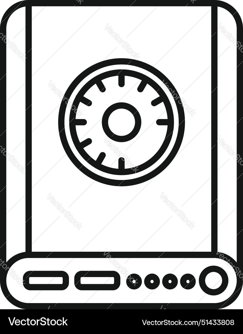 Outlined icon of a safe Royalty Free Vector Image