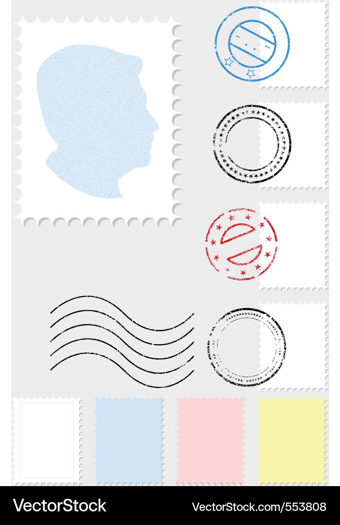 Postage stamp set Royalty Free Vector Image - VectorStock