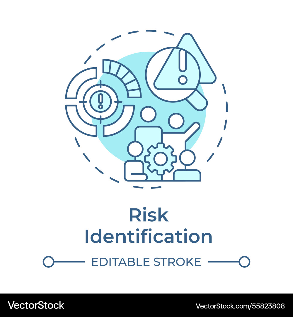 Risk identification soft blue concept icon Vector Image