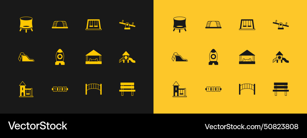 Set seesaw education logic game sandbox with sand Vector Image