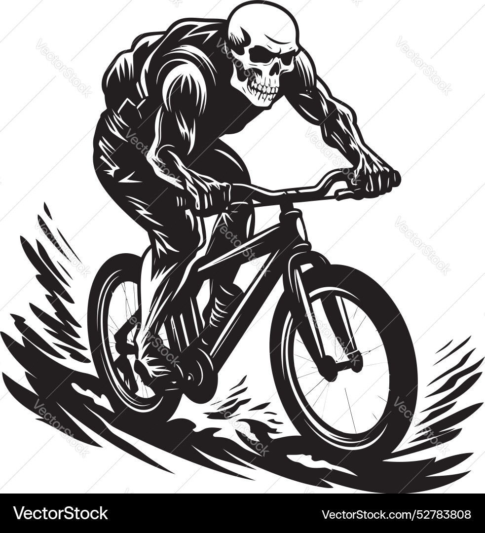 Skull pedaler logo design for cycling enthusiasts Vector Image