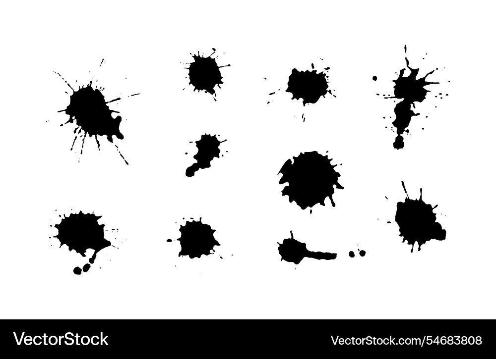 Splash and ink drops hand made splat messy Vector Image