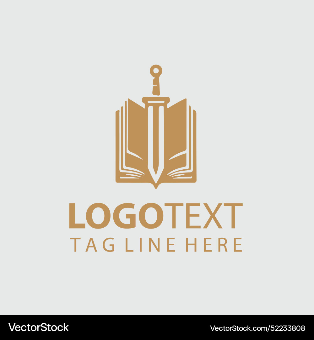 Sword book logo Royalty Free Vector Image - VectorStock