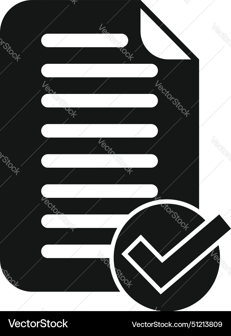 Approved document icon simple seal paper Vector Image