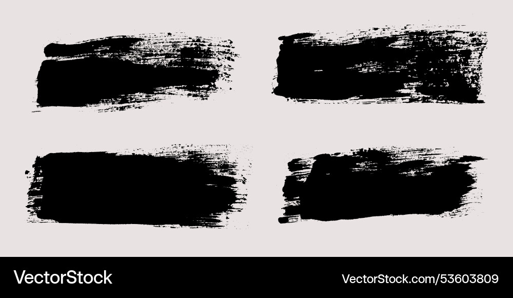 Brush strokes painted rectangles set Royalty Free Vector