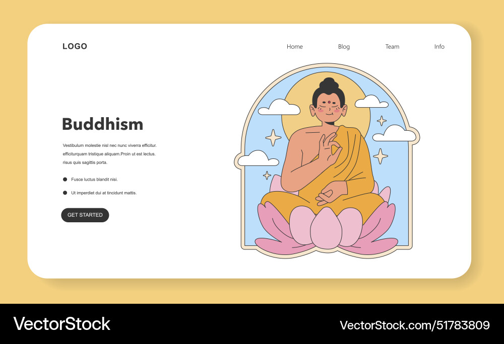 Buddhism flat Royalty Free Vector Image - VectorStock