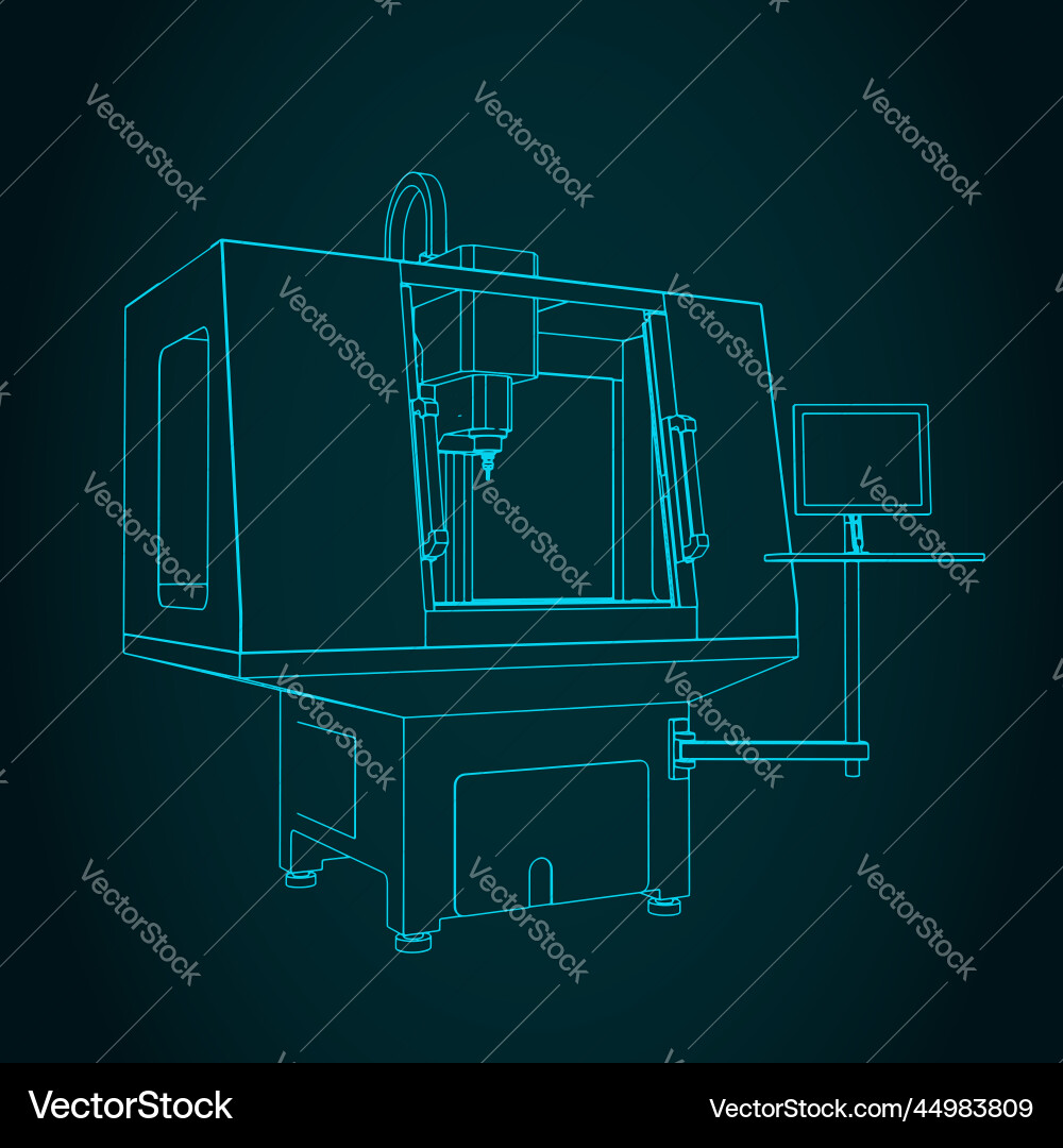 Cnc milling machine Royalty Free Vector Image - VectorStock